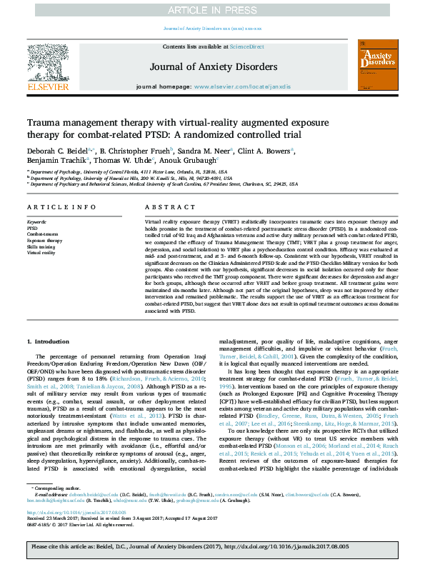 (PDF) Trauma management therapy with virtual-reality augmented exposure ...
