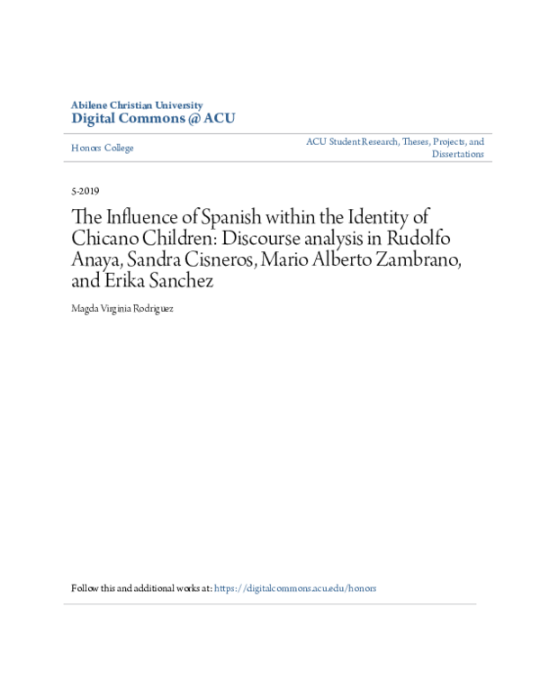 (PDF) The Influence of Spanish within the Identity of Chicano Children ...