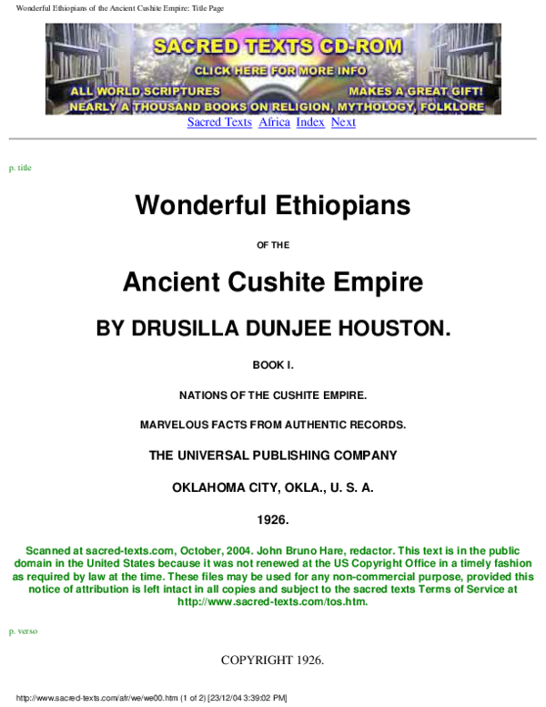 (PDF) Wonderful Ethiopians of the Ancient Cushite Empire
