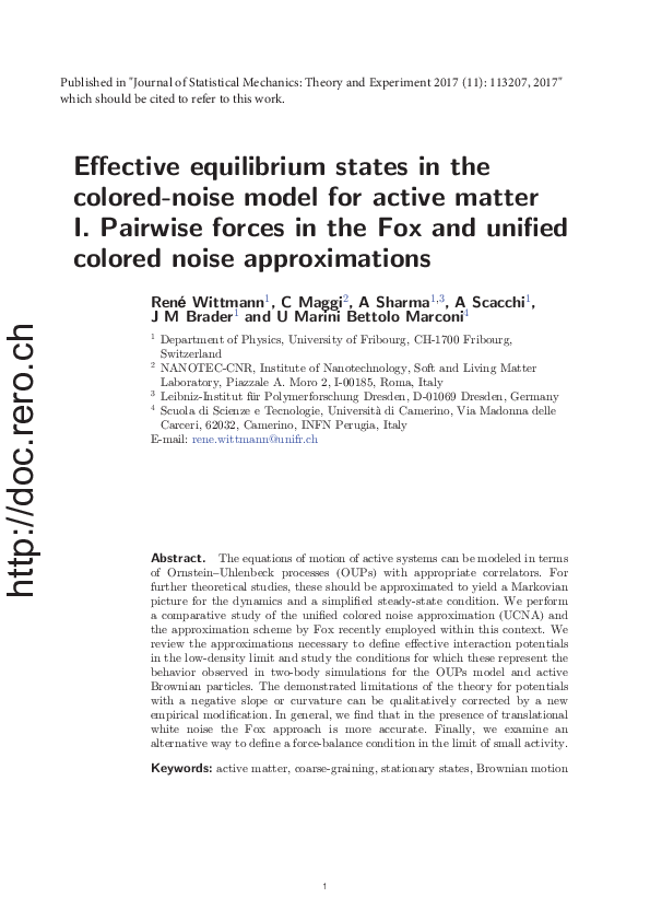 (PDF) Effective equilibrium states in the colored-noise model for ...