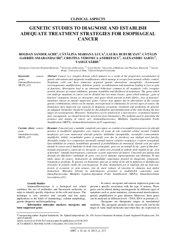(PDF) Genetic Studies to Diagnose and Establish Adequate Treatment ...