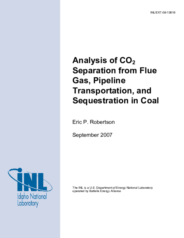 (PDF) Analysis of CO2 Separation from Flue Gas, Pipeline Transportation ...