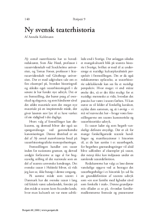 (PDF) Ny svensk teaterhistoria