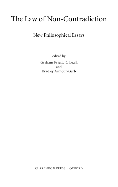 (PDF) The Law of Non-Contradiction
