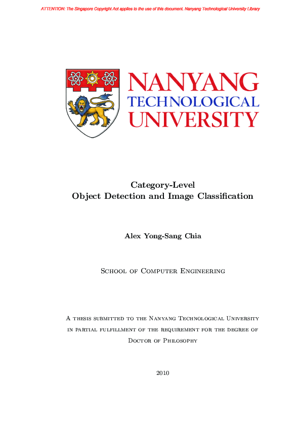 (PDF) Category-level object detection and image classification