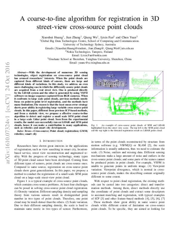 (PDF) A Coarse-to-Fine Algorithm for Registration in 3D Street-View Cross-Source Point Clouds