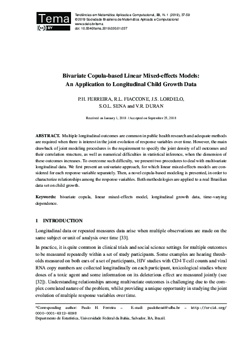 (PDF) Bivariate Copula-based Linear Mixed-effects Models: An Application to Longitudinal Child ...