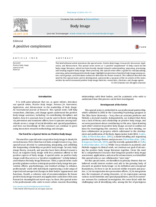 (PDF) A positive complement | Nichole Wood-Barcalow - Academia.edu