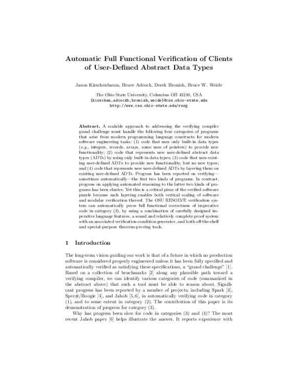 (PDF) Automatic Full Functional Verification of Clients of User-Defined ...