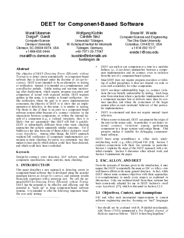 (PDF) DEET for component-based software