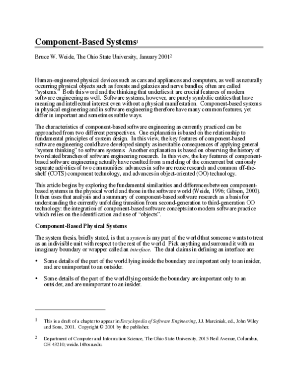 (PDF) Component-Based Systems