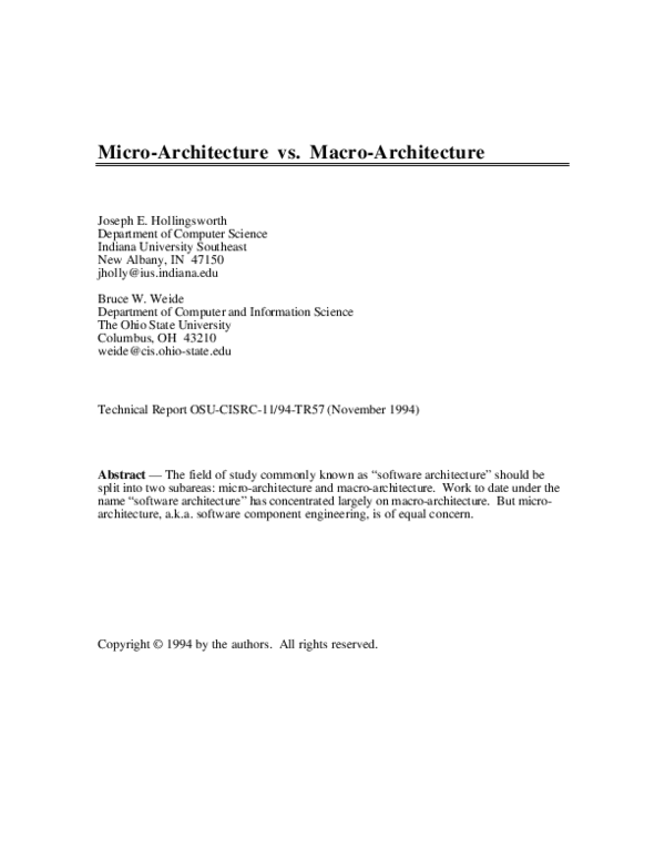 (PDF) MicroArchitecture vs. Macro-Architecture