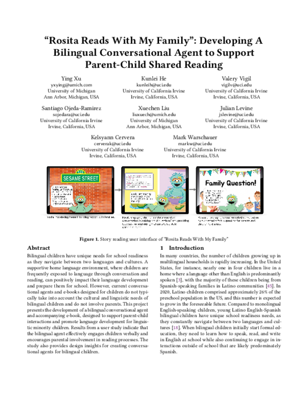 (PDF) “Rosita Reads With My Family”: Developing A Bilingual ...