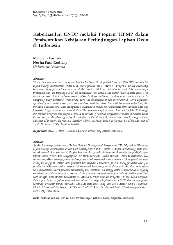 (PDF) Keberhasilan UNDP melalui Program HPMP dalam Pembentukan ...