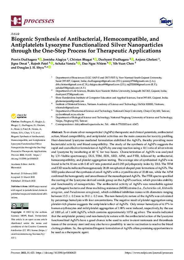 (PDF) Lysozyme-Directed Silver Nanoparticles Synthesis