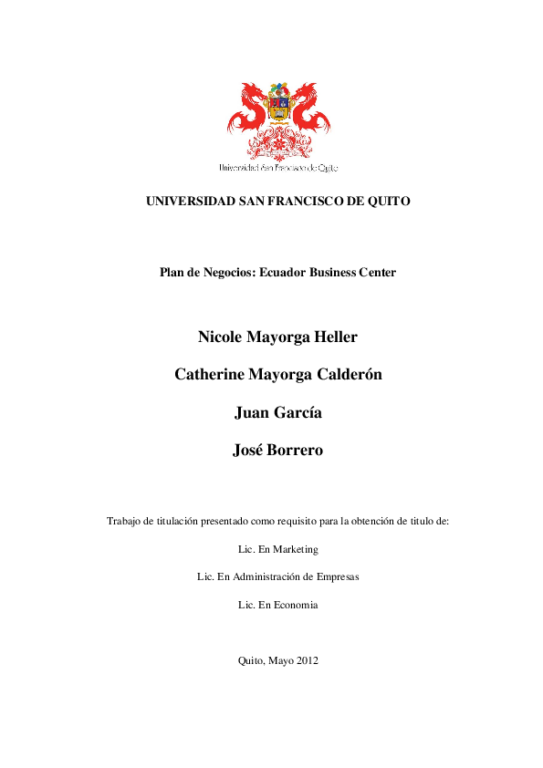 (PDF) Plan de negocios Ecuador Business Center