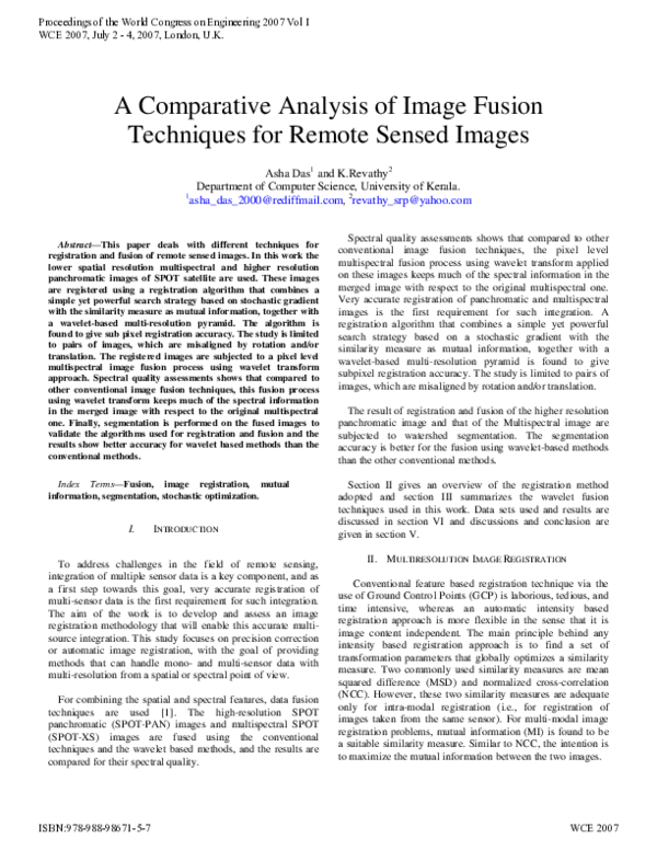 (PDF) Image Fusion Techniques for Remote Sensed SPOT Images