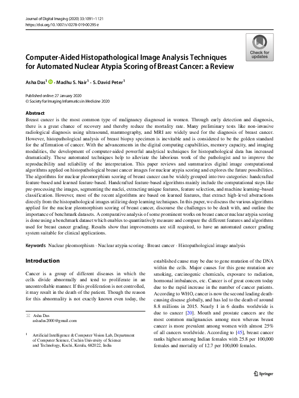 (PDF) Computer-Aided Histopathological Image Analysis Techniques for Automated Nuclear Atypia ...