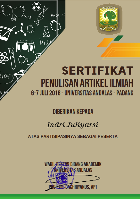 (PDF) Sertifikat Penulisan Artikel Ilmiah 6-7 Juli 2018 sebagai Peserta | Indri Juliyarsi ...
