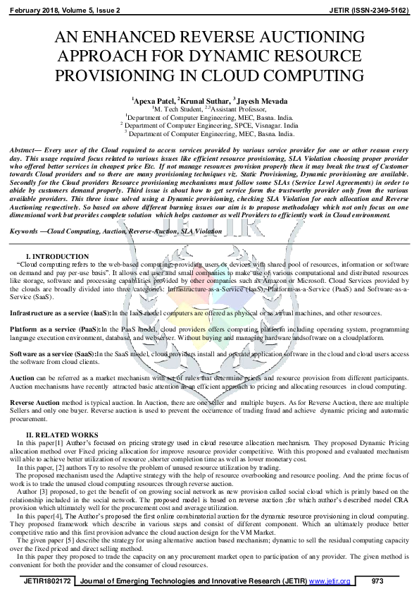 (PDF) An Enhanced Reverse Auctioning Approach for Dynamic Resource ... (PDF) An Enhanced Reverse Auctioning Approach for Dynamic Resource ...