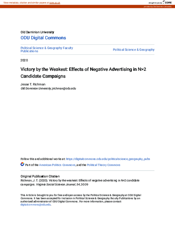 (PDF) Victory by the Weakest: Effects of Negative Advertising in N>2 ...