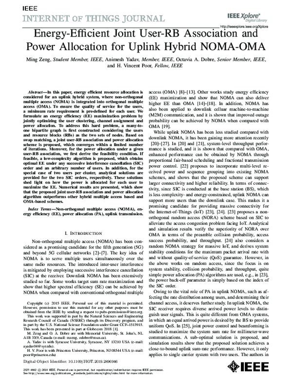 Pdf Energy Efficient Joint User Rb Association And Power Allocation
