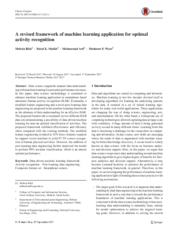 Pdf A Revised Framework Of Machine Learning Application For Optimal