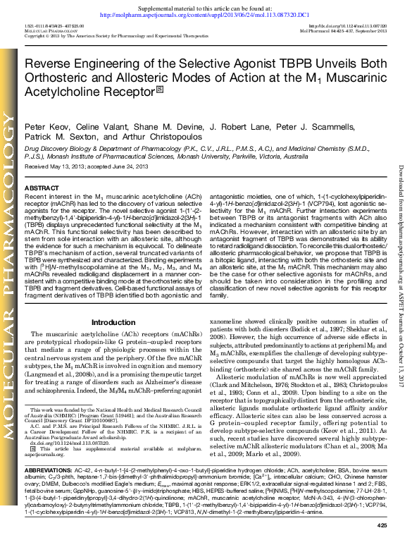 (PDF) Reverse Engineering of the Selective Agonist TBPB Unveils Both Orthosteric and Allosteric ...
