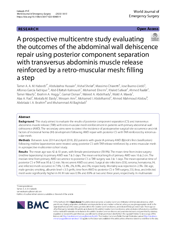 (PDF) A prospective multicentre study evaluating the outcomes of the ...