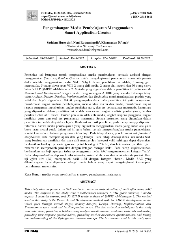 (PDF) Pengembangan Media Pembelajaran Menggunakan Smart Application Creator