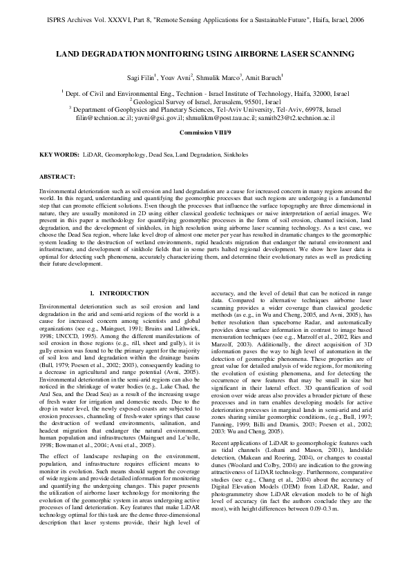 (PDF) Land degradation monitoring using airborne laser scanning