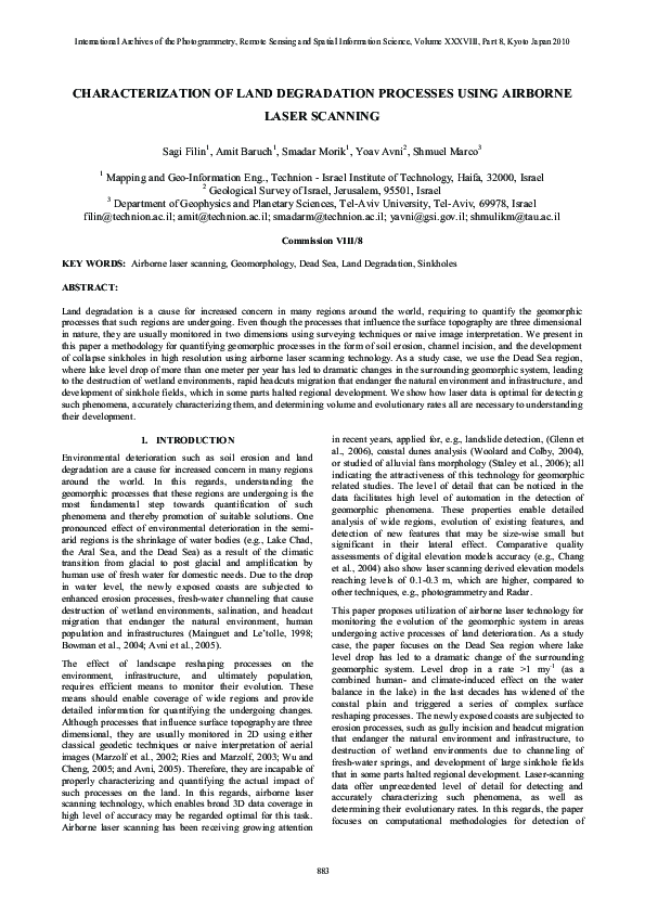 (PDF) Characterization of Land Degradation Processes Using Airborne Laser Scanning