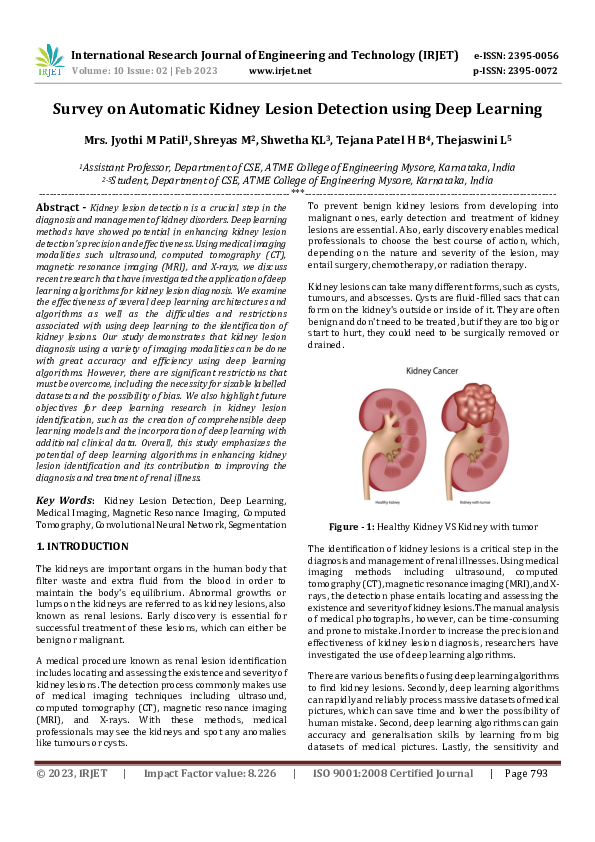 (PDF) Survey on Automatic Kidney Lesion Detection using Deep Learning