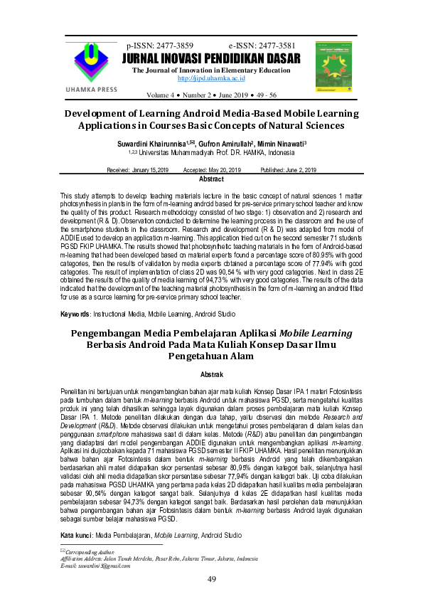 (PDF) Pengembangan Media Pembelajaran Aplikasi Mobile Learning Berbasis Android Pada Mata Kuliah ...