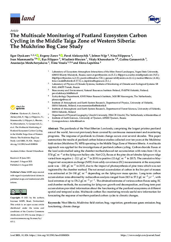 (PDF) The Multiscale Monitoring of Peatland Ecosystem Carbon Cycling in ...