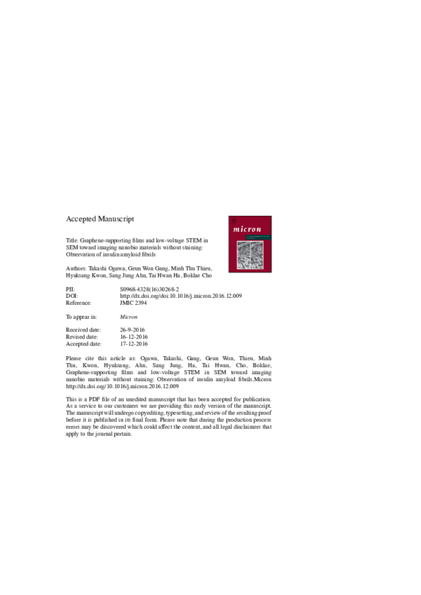 (PDF) Graphene-supporting films and low-voltage STEM in SEM toward ...