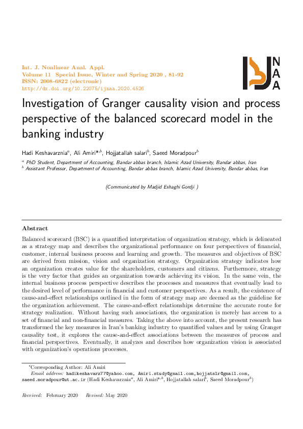 (PDF) Investigation of Granger causality vision and process perspective ...