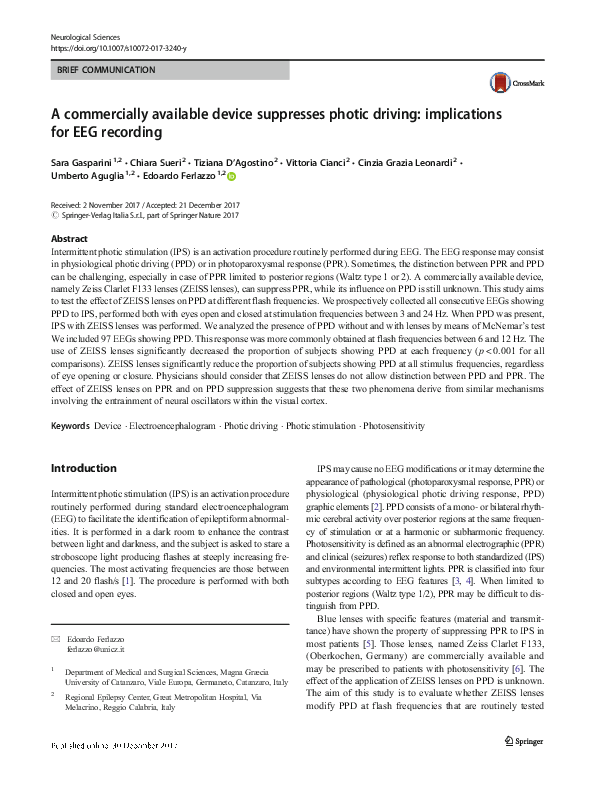 (PDF) A commercially available device suppresses photic driving ...