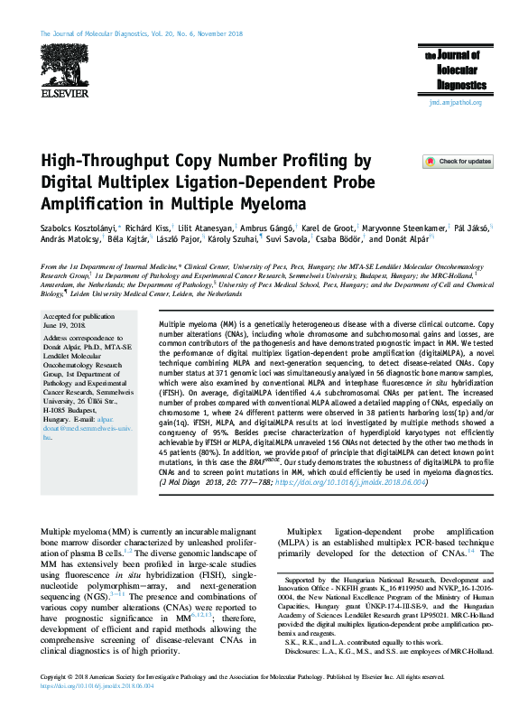 (PDF) High-Throughput Copy Number Profiling by Digital Multiplex Ligation-Dependent Probe ...