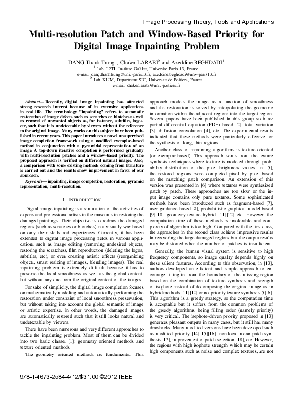 (PDF) Multi-resolution patch and window-based priority for digital ...