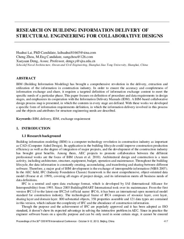 (PDF) Research on Building Information Delivery of Structural ...