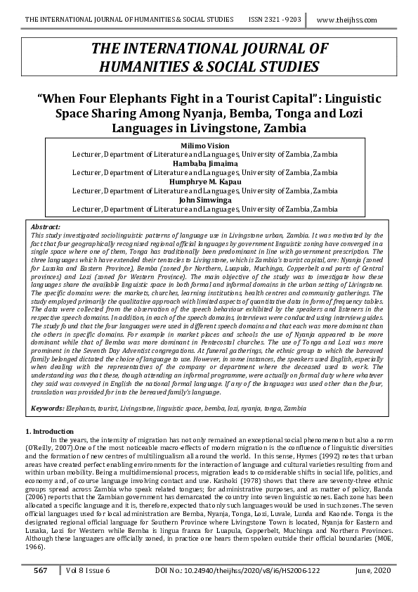 (PDF) “When Four Elephants Fight in a Tourist Capital”: Linguistic ...