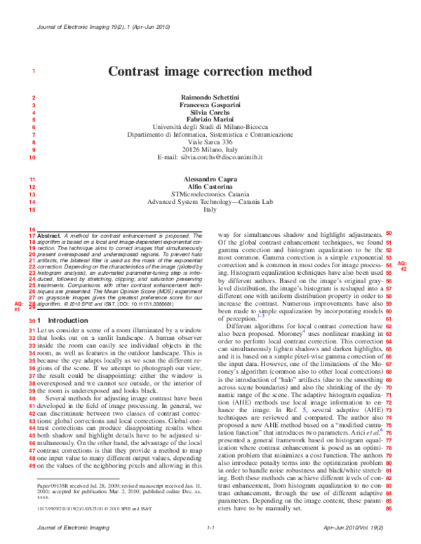 (PDF) Contrast image correction method