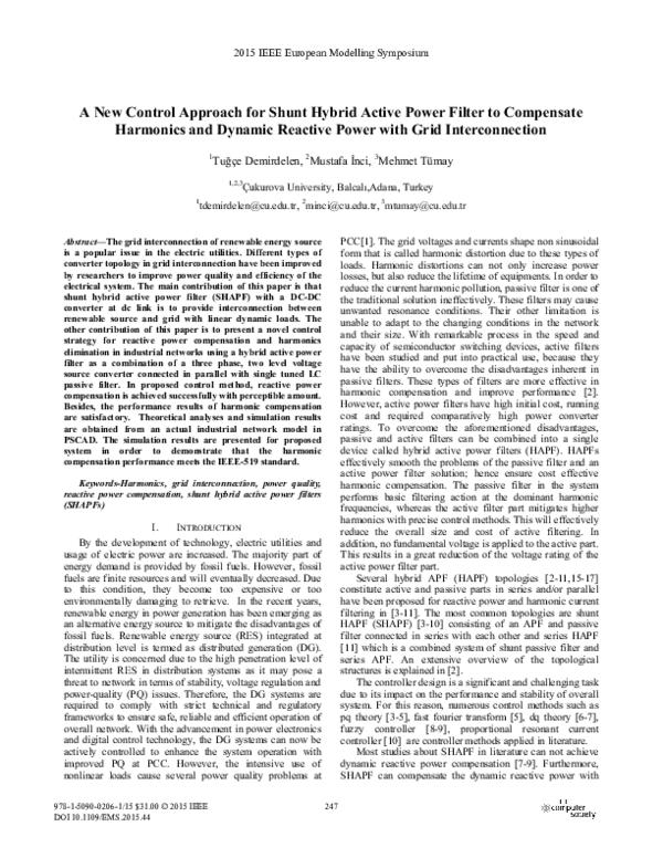 (PDF) A New Control Approach for Shunt Hybrid Active Power Filter to Compensate Harmonics and ...