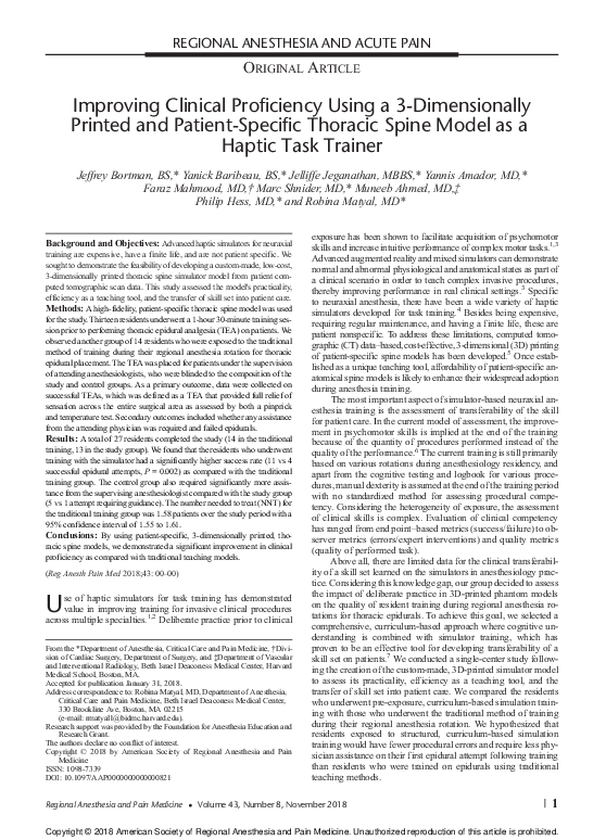 (PDF) Improving Clinical Proficiency Using a 3-Dimensionally Printed and Patient-Specific ...