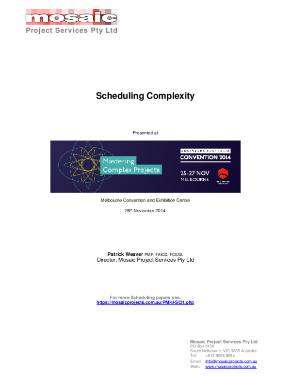 (PDF) Scheduling complexity (1103)