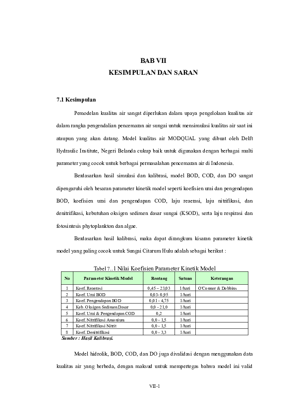 (DOC) Pemodelan Kualitas Air Sungai Citarum Hulu Untuk Parameter Bod, Cod, Dan Do Berdasarkan ...