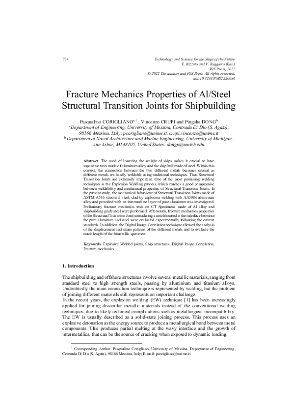 (PDF) Fracture Mechanics Properties of Al/Steel Structural Transition ...