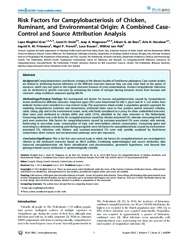 (PDF) Risk Factors for Campylobacteriosis of Chicken, Ruminant, and ...