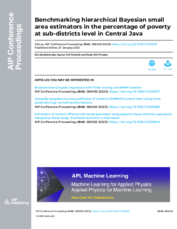 Pdf Benchmarking Hierarchical Bayesian Small Area Estimators In The